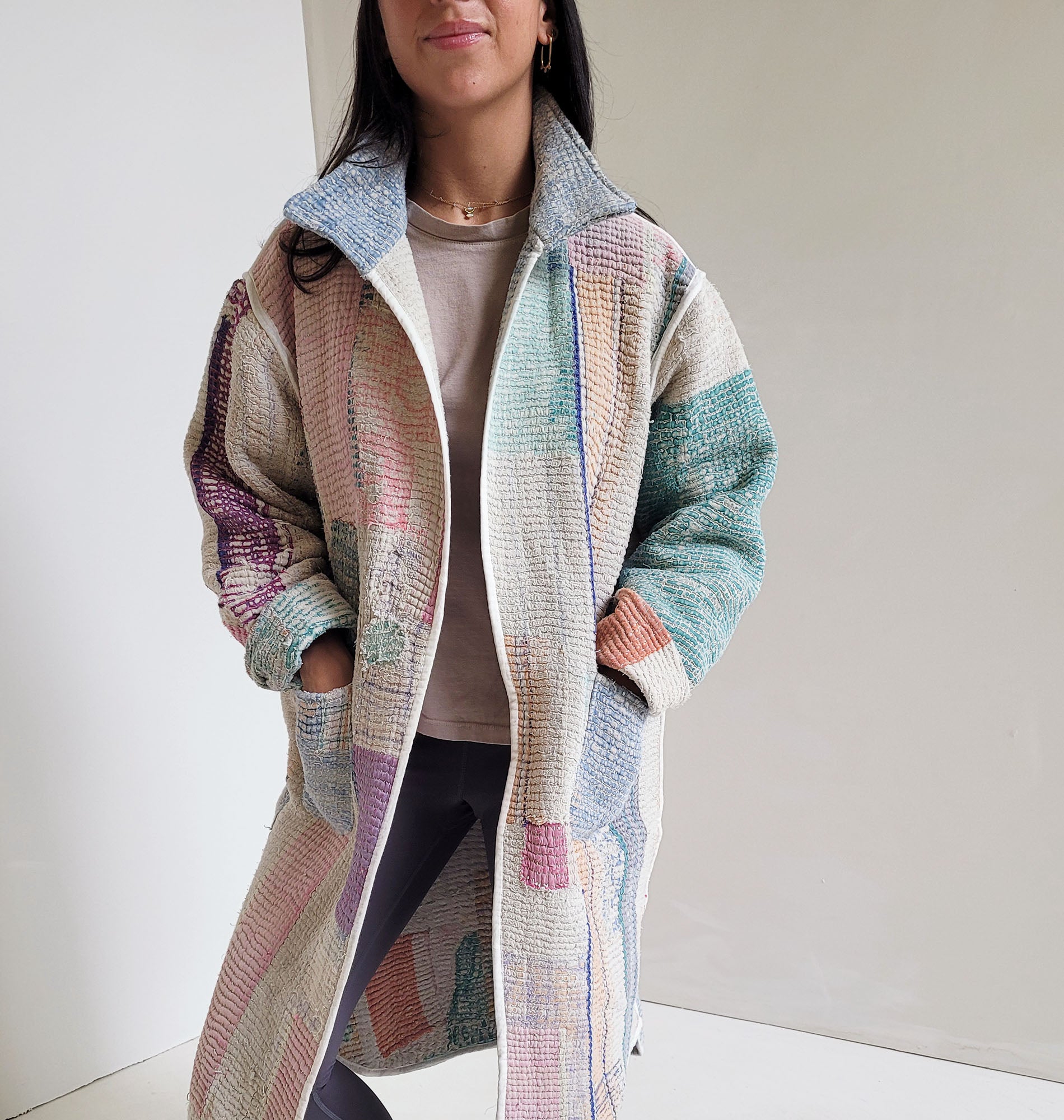 Long Kantha Jacket - No. 032 – Minda Living