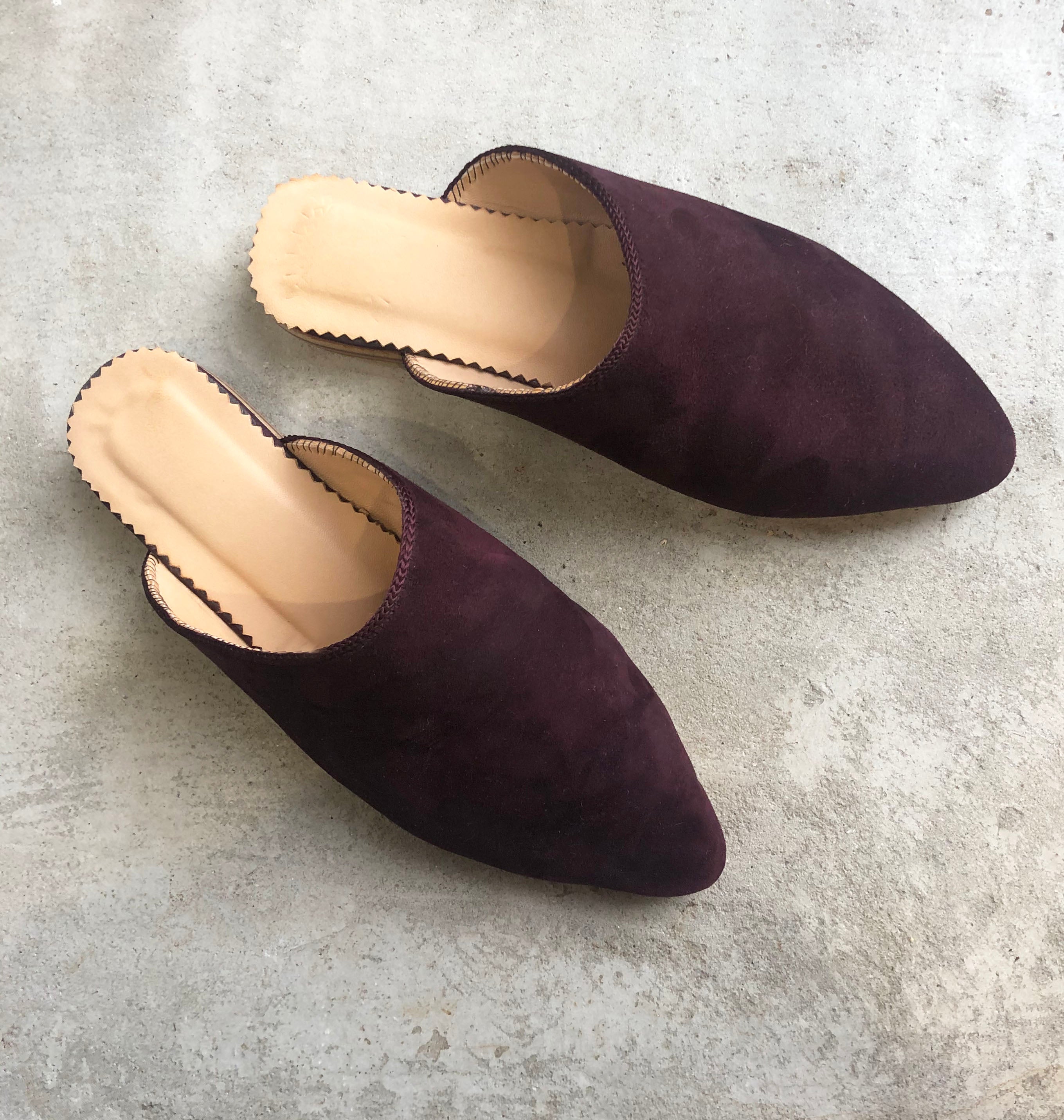 Currant Leather Mule – Minda Living